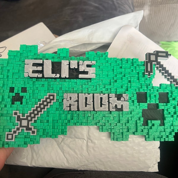 3D Minecraft Door Sign - Etsy