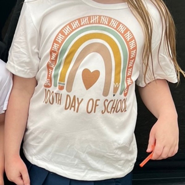 100th Day of School Pencil Rainbow Boho SVG File Download - Etsy