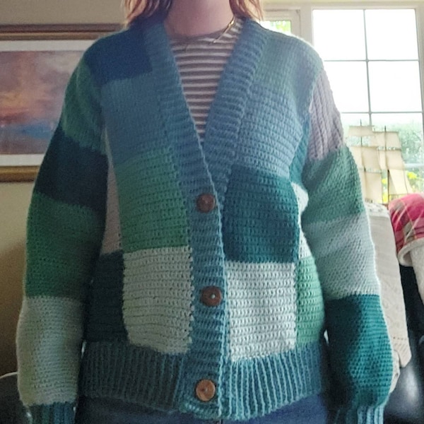 Patchwork Cardigan Crochet Pattern, Patchwork Sweater Crochet Pattern ...