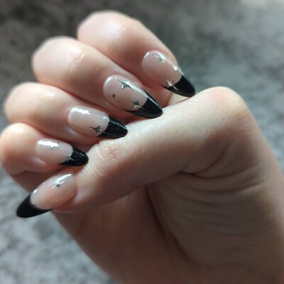 Y2k Silver Punk Nails /japanese Nails /custom Press on Nails/ Hand Made ...