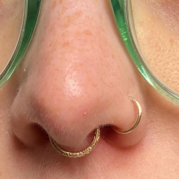 14K Solid Gold Hinged Clicker Hoop Belly Button Hoop Huggie Hoop ...