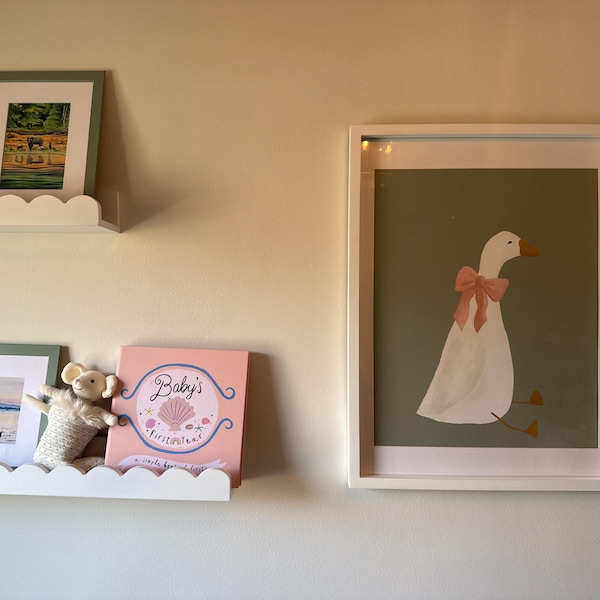 Silly Goose Wall Art Cute Goose Poster Sage Green Nursery Decor Farm ...