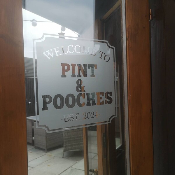 Window Bar Sticker Frosted Glass Sign Vinyl Home Cocktail Beer Fridge ...