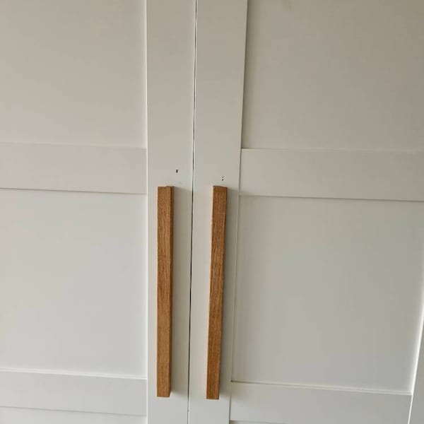 Long Oak Handle Cabinet Handle up Cycled Furniture Handle Kitchen ...