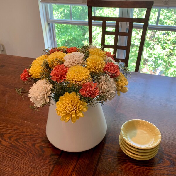 Class of 2025 Graduation Flower Arrangement – Blue & White Wood Flowers ...