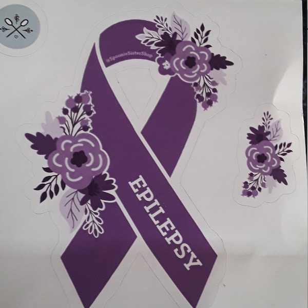 Epilepsy Awareness Sticker, Epilepsy Stickers, Purple Awareness Ribbon ...