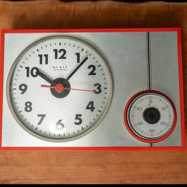 Mid Century Foreign Timemaster Table Clock / Mechanical Clock / Alarm ...
