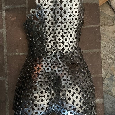 Metal Wall Art Abstract Sculpture Metallic Torso of Woman, Artisan ...