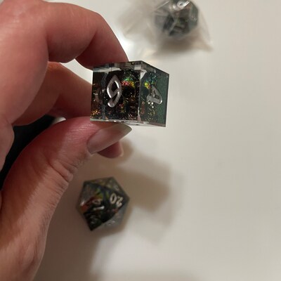 Violet Flower Dice Set, Heavy Metal Dnd Dice, D20 D12 D10 D% D8 D6 D4 ...