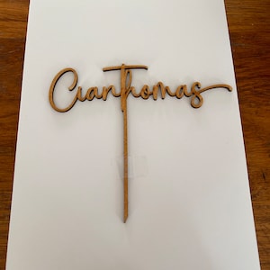Wooden Custom Cake Topper With Your Text / Personalised Party Decor ...