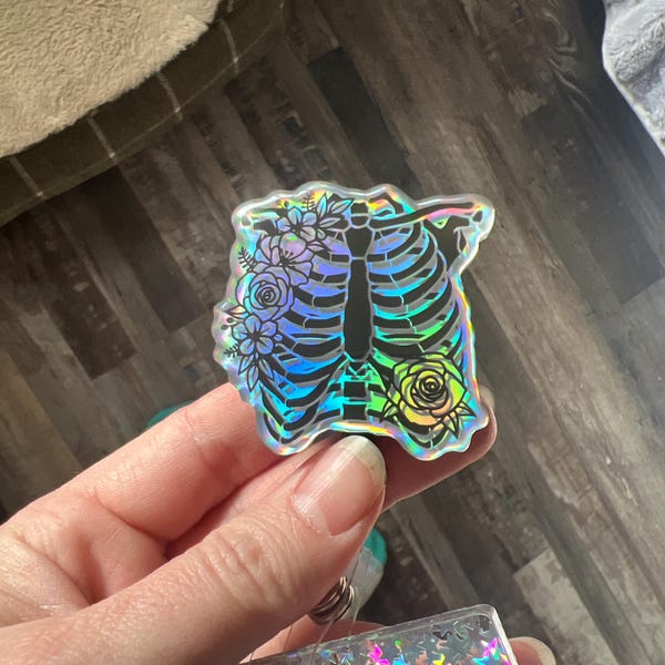Holographic Ribcage Badge Reel - Xray Badge Reel - Nurse Badge ...