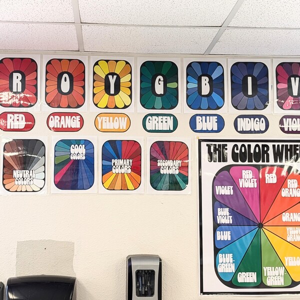 Classroom Poster Bundle, Rainbow Elements of Art Classroom Decor Bundle ...