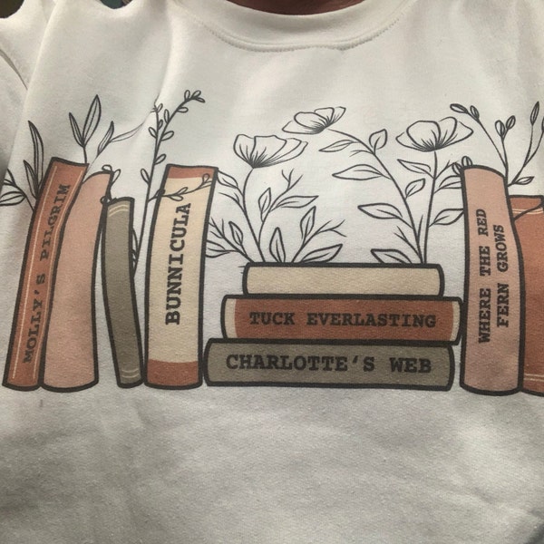 Custom Bookshelf Sweatshirt, Book Lover Crewneck, Personalized Book ...