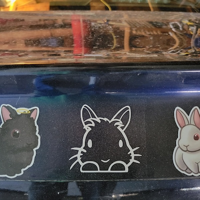 Red-eyed White Bunny Sticker Cute REW Rabbit Printed Vinyl - Etsy