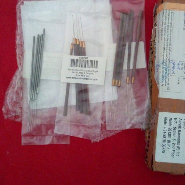Aari (0.5MM) Needle for Beading and French Wire Embroidery With Handles ...