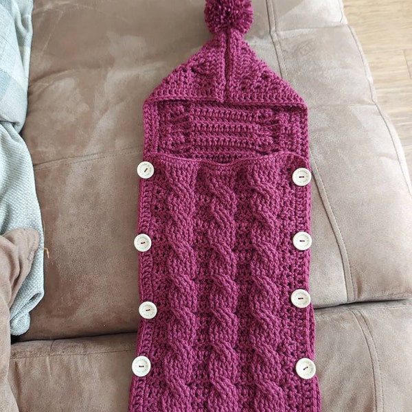 PATTERN, Crochet Swaddle Pattern, Cable Crochet Pattern, Crochet Infant ...