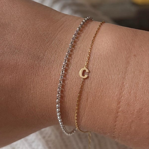 Initial Letter Bracelet - Custom Couple Bracelets - Christmas Gift ...