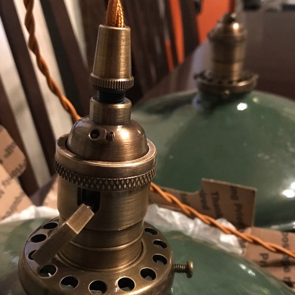 Uno Threaded Light Socket, Solid Brass, Vintage Knob, Shade Fitters ...