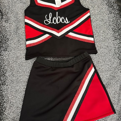 Red & Black Cheer Uniform, Customized Cheerleading Uniform, Girls Cheer ...
