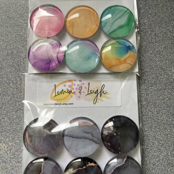 Alcohol Ink Abstract Magnets - Set of 6 - Art Magnets - Etsy