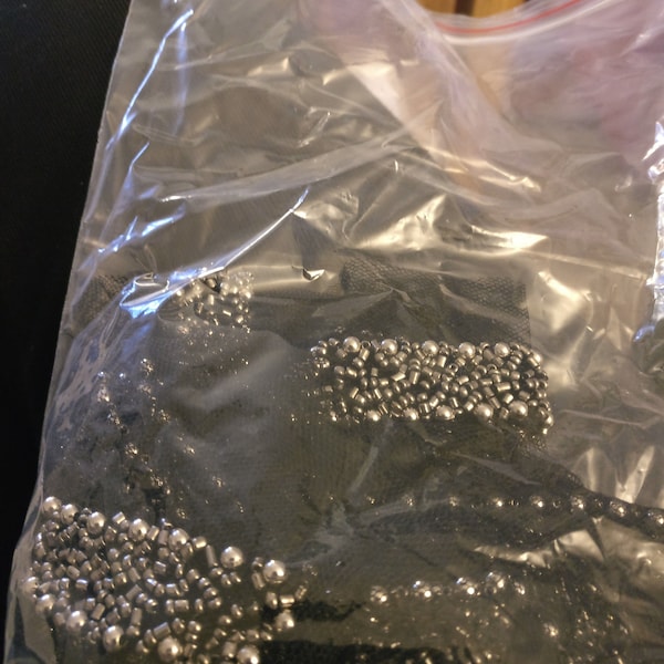 1.8 Yards Heavy Beaded Lace Trim, Bugle Bead Lace Tape, Heavy Beading ...