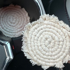 Mini Boho Macrame Car Cup Coasters Set of 2 Cupholder Coasters Car ...