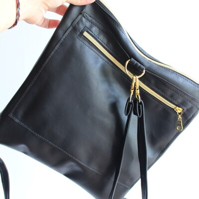 Black Pebble Grain peta-approved Vegan Leather Handbag Upholstery Craft ...