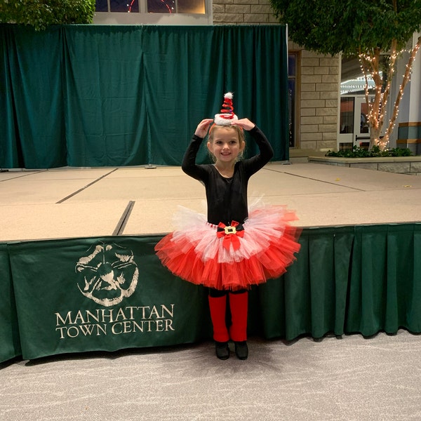 Santa Claus Christmas Tutu Skirt | Red & White Holiday Tulle With Santa ...