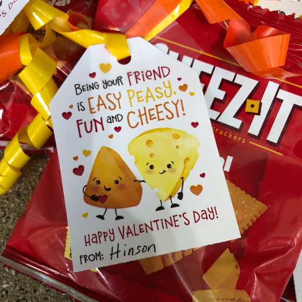 Kids Valentine Tags Printable Cards Cheese Valentine Tags Valentines ...