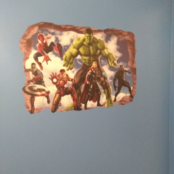 Avengers Superhero Wall Decal Sticker Mural Poster Print Art Iron Man ...