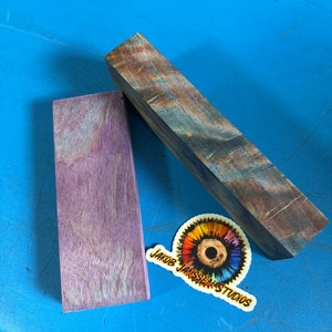 Knife Scales Blue Dye Stabilized Spalted Maple Wood Knife Scales - Etsy