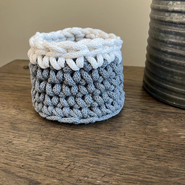 Crochet Basket DIY Kit With Bobbiny’s 5mm Braided Cord, Easy Crochet ...