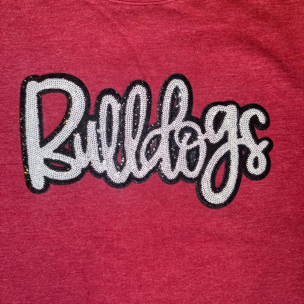Sequin Bulldogs Patch: Black Glitter Iron on Applique - Etsy