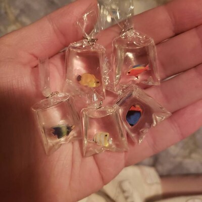 2952mm Cartoon Animal Fish Charm Resin Colorul Water Bag Fish Charms ...