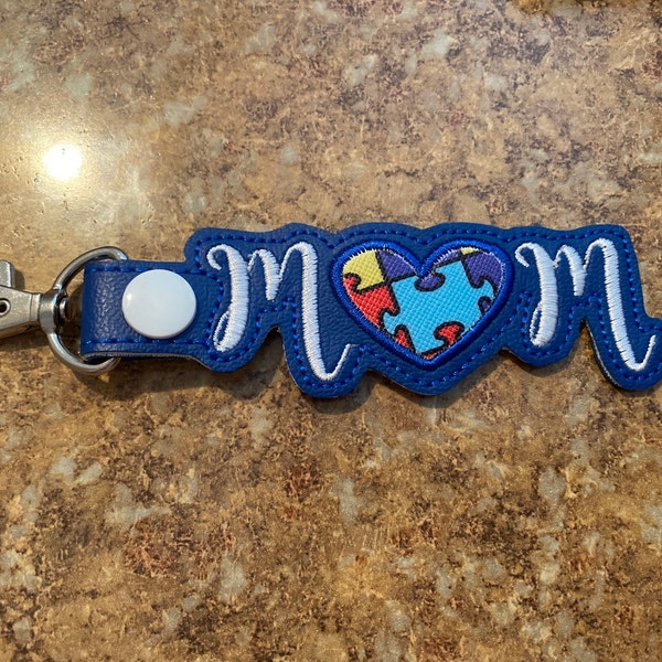 Autism Mom Keychain, Autism Mom Key Chain, Autism Mom Keyring, Mom ...