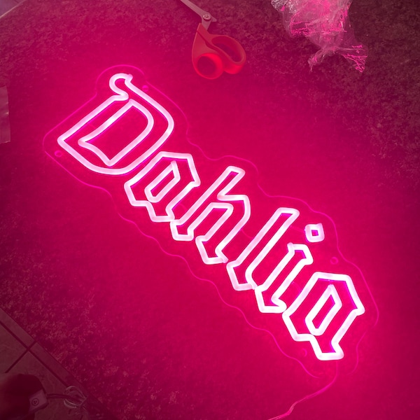 HORROR Neon Sign, Gothic Decor, Movie Room Display Gift for Horror ...
