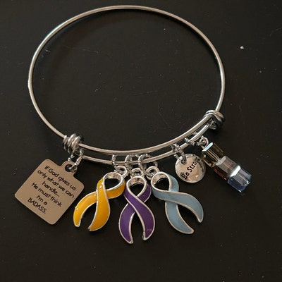 Previvor Serenity Prayer Keychain Pink and Teal Ribbon Charm - Etsy