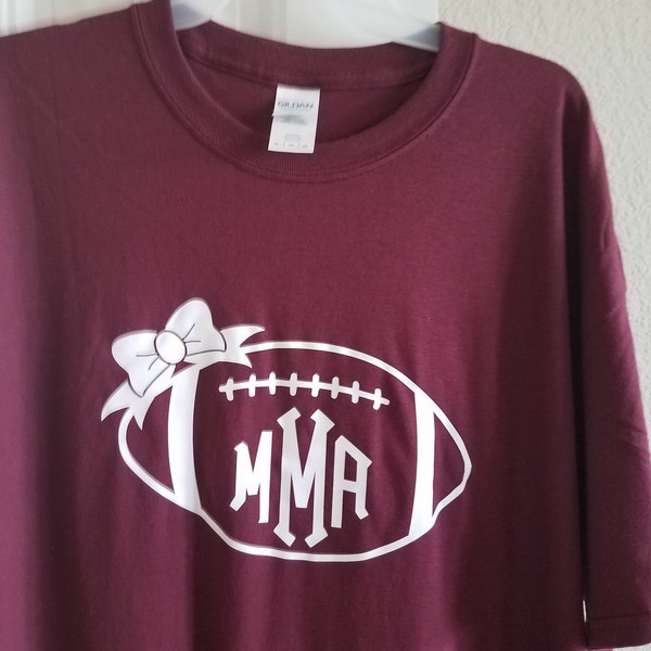 Football Monogram Shirt Short Sleeve Personalized Tee - 20 Tee Color ...