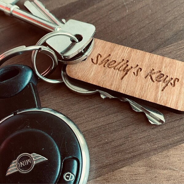 Personalised Keyring, Housewarming Gift, Wooden Keychain, Hotel ...