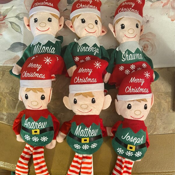 Personalized Christmas Elf, Stuffed Elf, Stocking Stuffer, Multicultural Plush Elves, Christmas ...