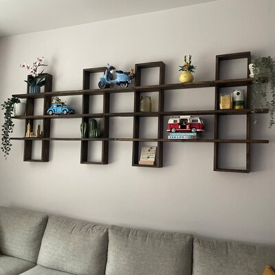 3D Floating Rectangular Shelf. XL Size. 28x 30x5.solid Wood Shelves ...