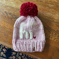 Custom Knit Hat, Tiny Heart Knit Toque, for Baby and Kids, Knitted Hat ...