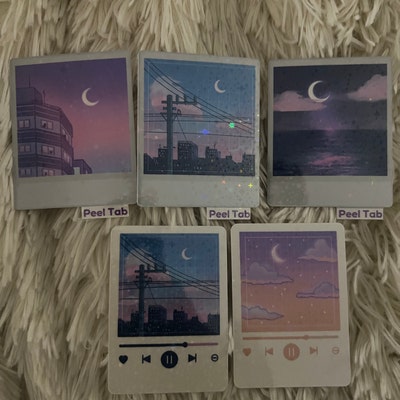 Holographic Aesthetic Sticker: Lofi Sky Polaroid Stickers for Planners ...