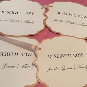 Ivory on Ivory Reserved Row Chair Signs Reserved Script Row | Etsy