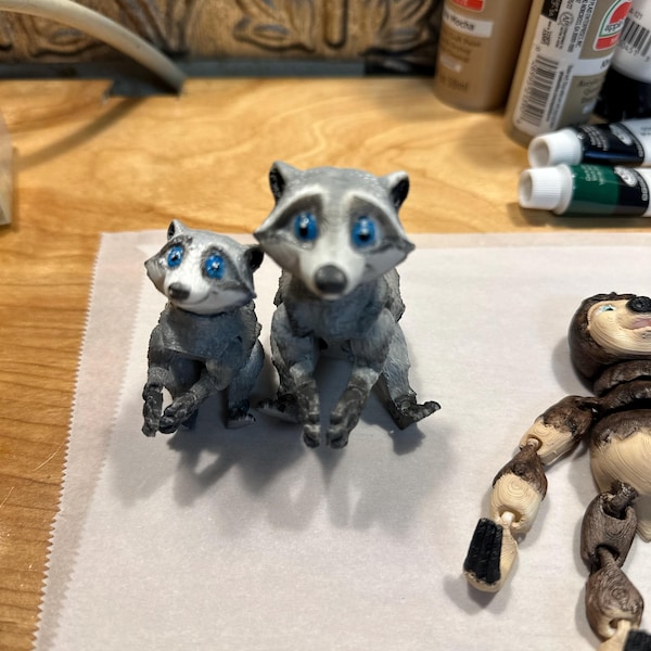 Raccoon Digital .STL File for 3d Printing, Articulated Fidget Figure ...