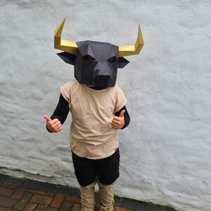Bull Mask, New Year's Eve Mask, DIY Printable Animal Head, Instant Pdf ...