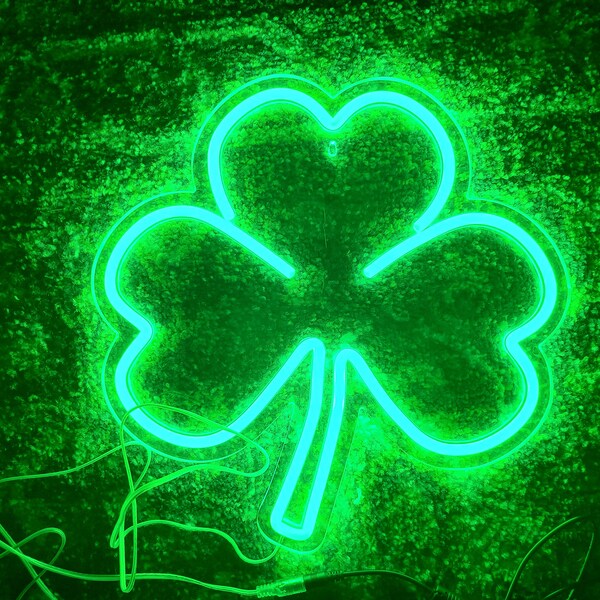 St. Patricks Day Decor - Shamrock Neon Sign - Lucky Irish Light - Etsy