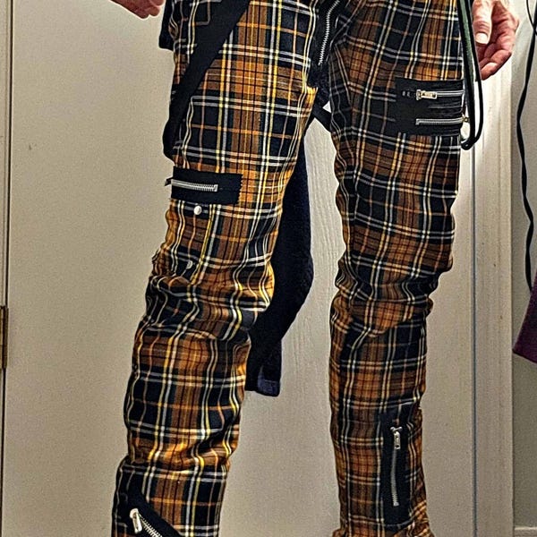 Yellow Plaid Punk Pants - Etsy