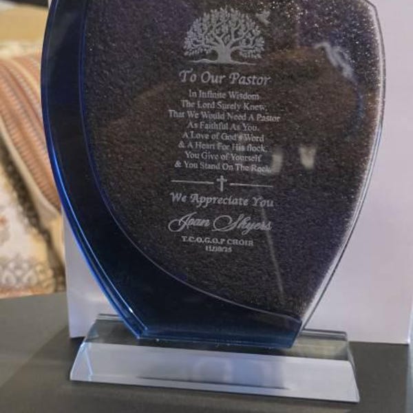 Personalized Pastor Appreciation Award - Custom Thank You Gift for ...
