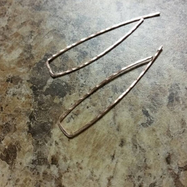 Minimalist Gold Earrings. Long Simple Earrings . 2 Inch Line Earrings ...